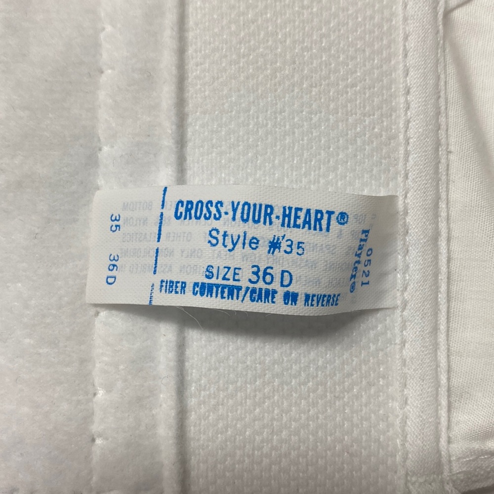 Vintage Playtex Cross Your Heart Cotton Bra 36d - Gem